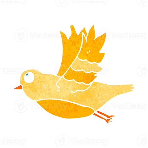Hand Retro Cartoon Bird Flying 45165491 Png