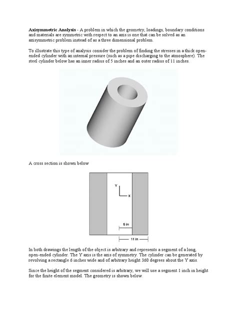 Axisymmetric Analysis A Problem In Which The Geometry Loadings