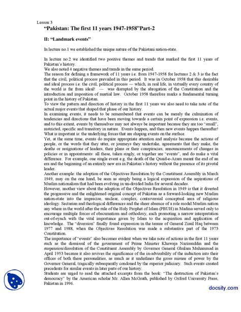 Pakistan First 11 Years 1947 1958 Part 2 Globalization Of Media Lecture