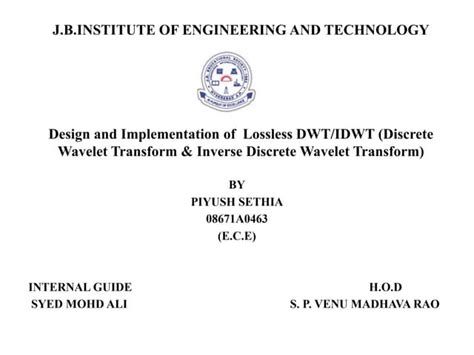 Discrete Wavelet Transform Pptx