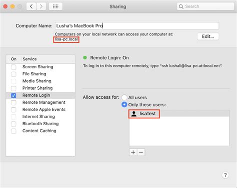 macos connect to another mac via terminal super user