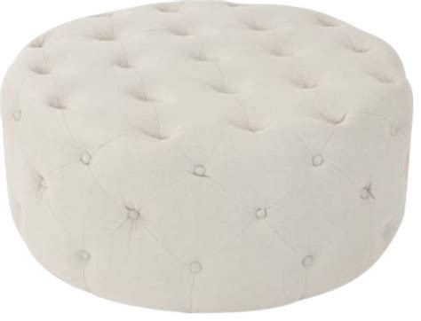 Round Tufted Ottoman Transitional Footstools And Ottomans By