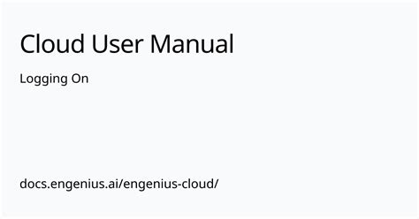 Logging On Cloud User Manual
