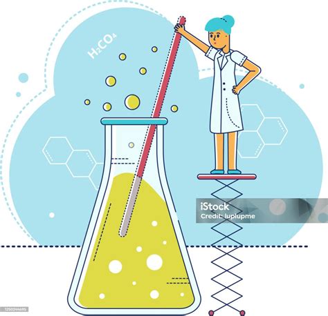 線實驗室研究向量插圖卡通平小科學家人物做實驗試驗在試管隔離在白色向量圖形及更多人圖片 人 器材 大 Istock
