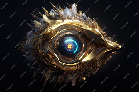 Premium Ai Image A Bird With A Blue Eye And A Gold Ring Around Its Eye