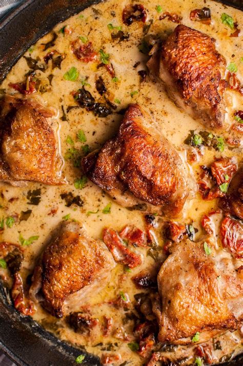 Creamy Chicken Thighs Sun Dried Tomato And Basil Sauce • Salt And Lavender