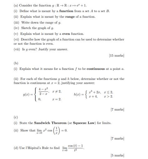 Solved A Consider The Function G R R The 1 I Define Chegg Com