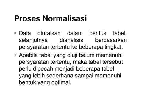 6 Materi Kuliah Normalisasi Tabel Database Ppt