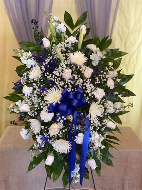 Blue And White Healing Tears Standing Spray Flowers From The Heart