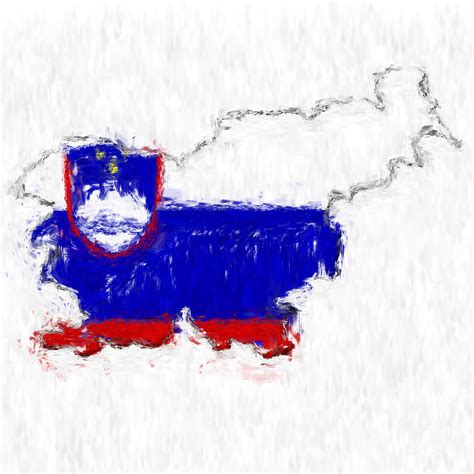 Slovenia Painted Flag Map Photograph By Antony McAulay Fine Art America