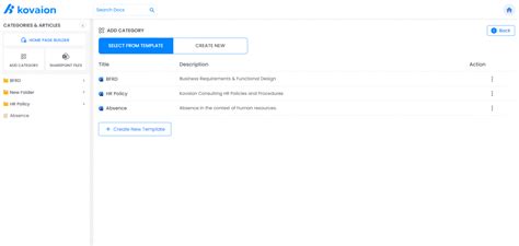 Creating Templates In A Knowledge Management System Kms
