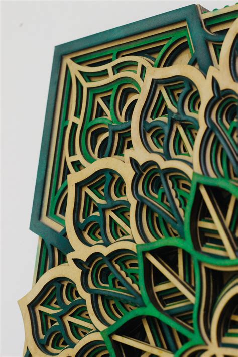 Mandala Wall Art Wooden Living Room Décor Spiritual T Green Wall Art