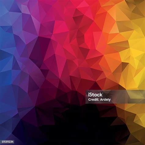 Vertically Rainbow Spectrum Polygon Triangular Patter Background Stock