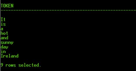 Tokenizing A String Ora Lytics