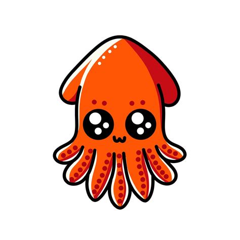 Cute Cartoon Squid Character Clip Art Illustration 55808322 Vector Art At Vecteezy