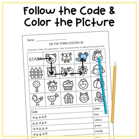 Coding Unplugged Directional Coding No Prep Farm Theme Tpt