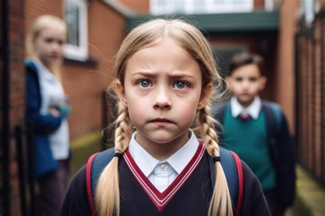 Premium Ai Image Cropped Shot Of A Girl Looking Scared At The Prospect Of Starting Primary School
