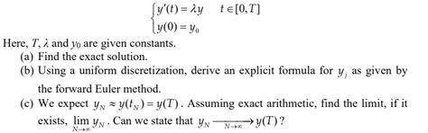 solved {y′ t λyt∈[0 t]y 0 y0 here t λ and y0 are given