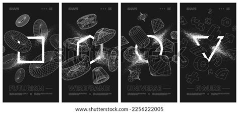 Geometric Shapes Particle Spray Effect Wireframes 库存矢量图（免版税）2256222005