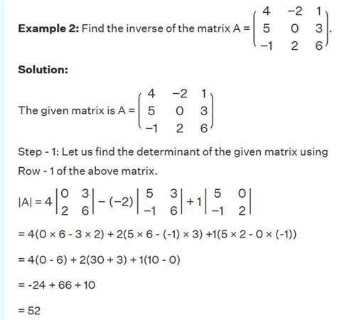 Inverse Matrix Formula