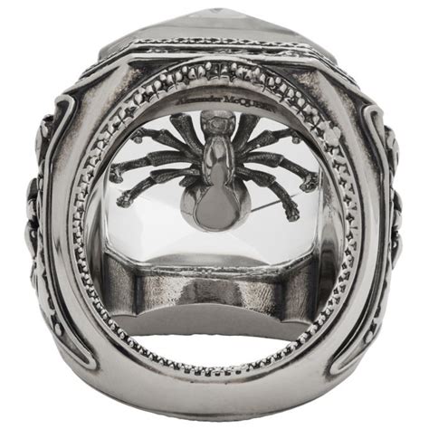 Alexander Mcqueen Silver Spider Resin Ring Alexander Mcqueen
