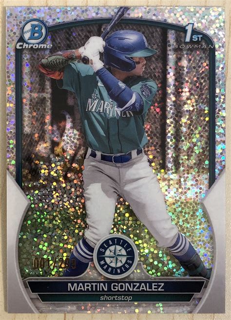 Bowman Chrome Prospects Speckle Refractor BCP Seattle Mariners F RC For