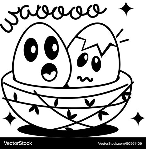 Egg Nest Royalty Free Vector Image Vectorstock