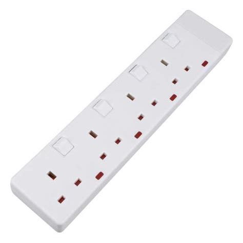 Lga Selectric 13a 4 Gang Individually Switched Trailing Socket With
