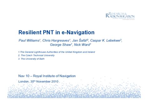 Pdf Resilient Pnt For E Navigation