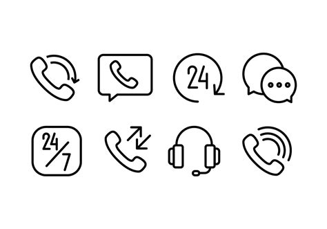 Call Centre Icon Set 161887 Vector Art At Vecteezy