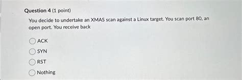 Solved You Decide To Undertake An Xmas Scan Against A Linux