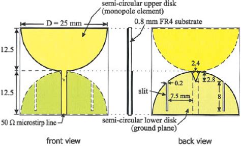 Geometry Of The Proposed Printed Band Notched Uwb Quasidipole Antenna
