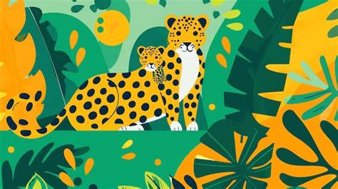 Premium Photo A Beautiful Illustration Of A Mother Leopard And Her