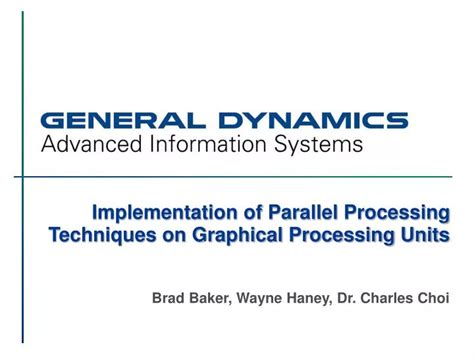 Ppt Implementation Of Parallel Processing Techniques On Graphical