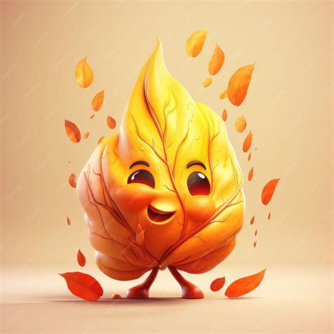 Premium Ai Image Photo Illustration Character Fire Leaf Isolated