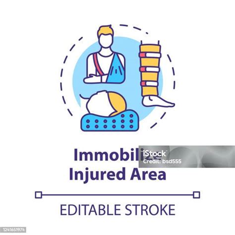 부상당한 부위 응급 처치 단계 개념 아이콘을 고정시 골절 및 염좌 치료 사지 및 척추 외상 치료 얇은 라인 그림 벡터 절연 윤곽선 Rgb 색상 드로잉 편집 가능한 스트로크