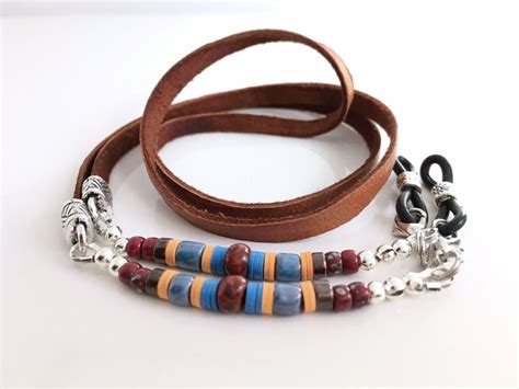 Colorful Boho Eyeglass Chain Beaded Leather Sunglasses Strap