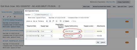 Can I Gray Out Supply Subinventory Field On Maintenance Work Order Page — Cloud Customer Connect