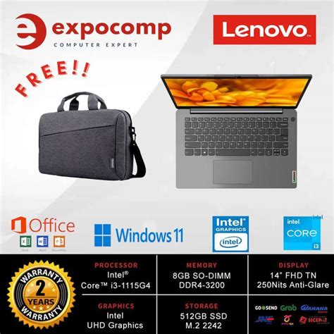 Jual Lenovo Ideapad Slim 3i Ip 3 14itl6 Ftid Grey Core I3 1115g4 Di