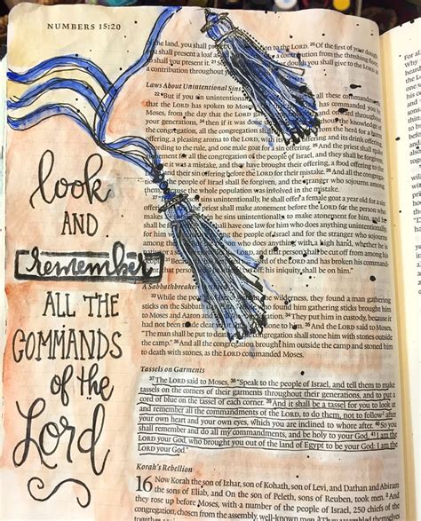 Numbers 15 37 41 Bible Art Journaling By Patjournals Bible Journal