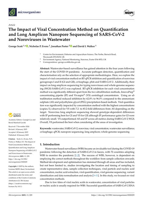Pdf The Impact Of Viral Concentration Method On Quantification And Long Amplicon Nanopore