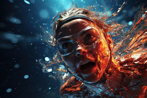 Premium AI Image Practice Swim Swimmers Treading Water As They Prepare For Their Individual