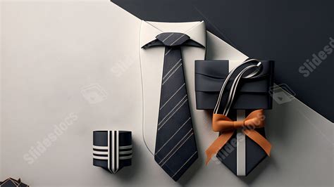 Fathers Day Striped Tie Powerpoint Background For Free Download