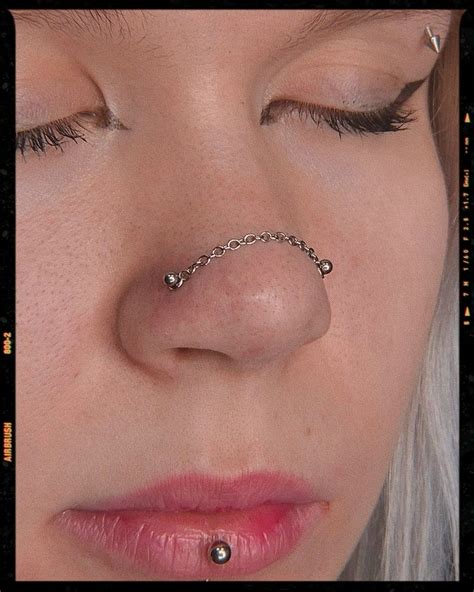 Double Nose Piercing Nasallang Piercing Double Nostril Piercing Cute