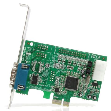 PCI Express Serial Card RS 232 16550 UART Half Height Single Chip StarTech Com