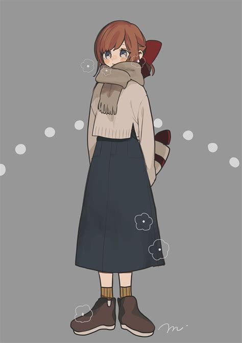 Safebooru 1girl Absurdres Arms Behind Back Black Skirt Bow Brown