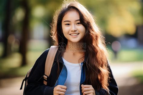 校园里的女孩高清图片下载 正版图片600643347 摄图网