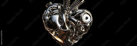Metallic Heart A Mechanical Heartbeat A Metallic Heart A Symbol Of