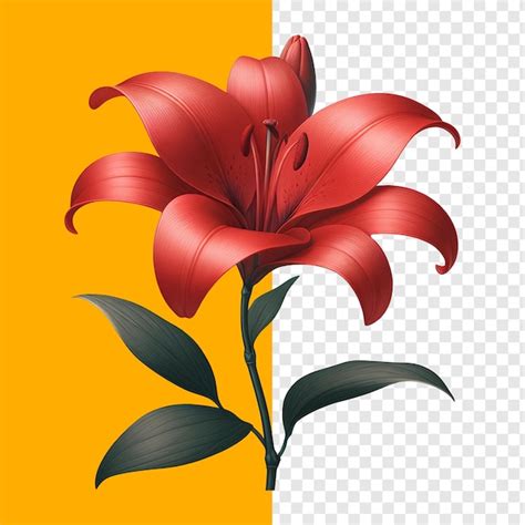 Premium Psd Red Lily Psd