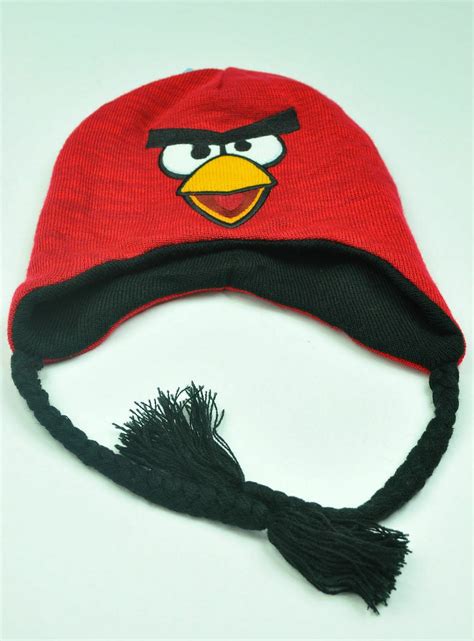 Licensed Angry Bird Reversible Peruvian Laplander Hat Red Or Black Msrp